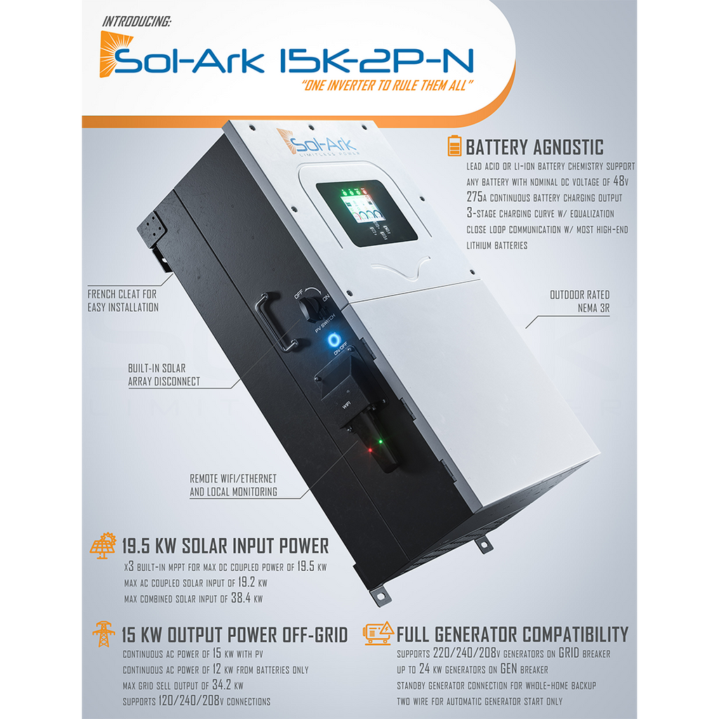 Sol-Ark 15K All-in-One Hybrid Solar Inverter – CDN Solar